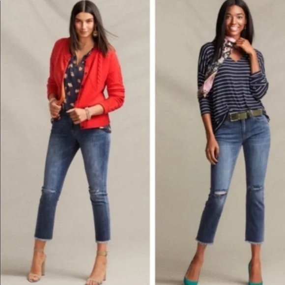 CAbi | Jeans | Cabi Style 5495 High Rise Crop Straight Raw Hem Jeans Sz ...